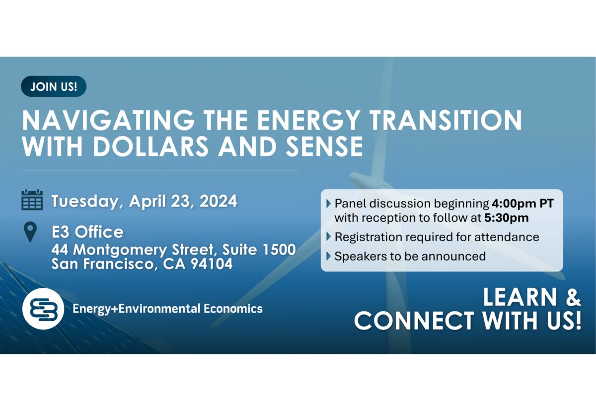 E3 Panel: Navigating the Energy Transition With Dollars and Sense - E3